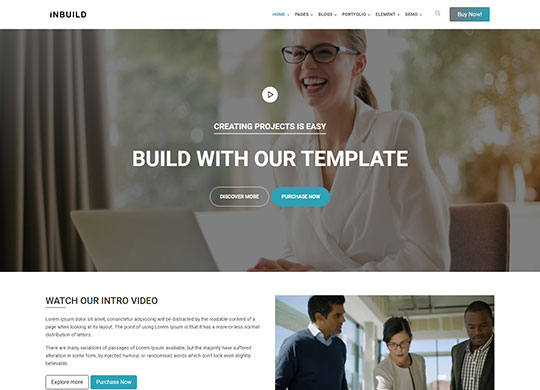 Intro | Inbuild - The all-in-one HTML template